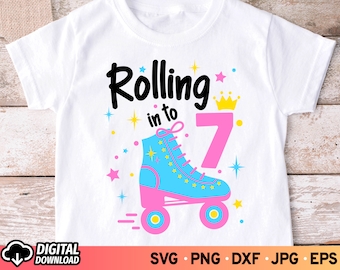 Rolling Into 7 Svg - Etsy