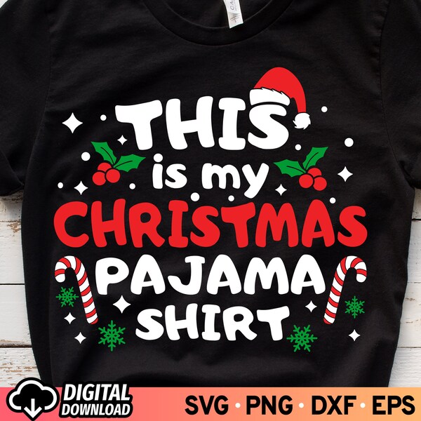 Christmas Pajama Svg - Etsy