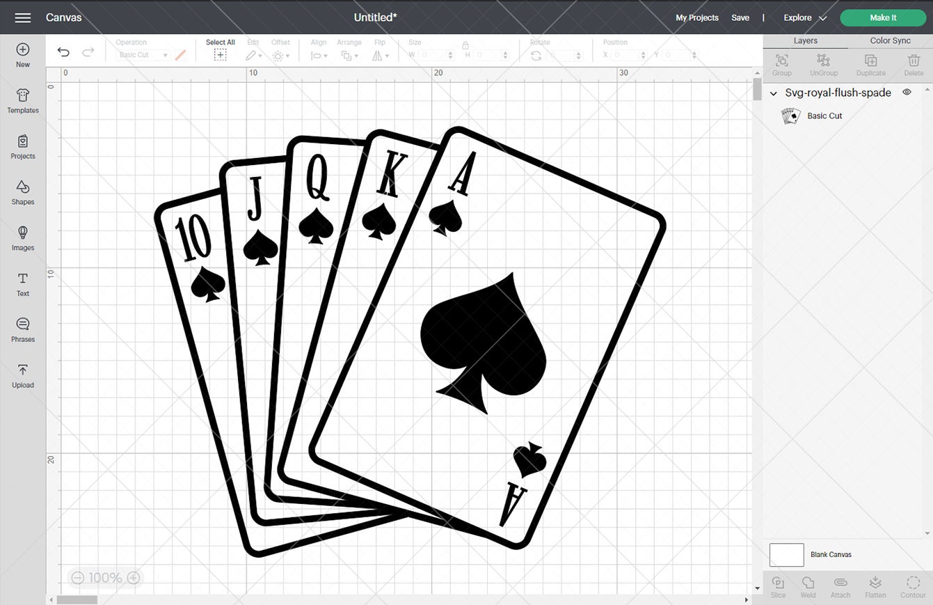Royal Flush Spade SVG Playing Card Svg Gambling Royal Flush | Etsy