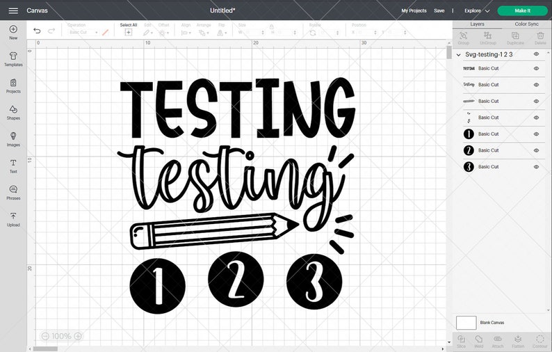 Testing Testing 1 2 3 SVG Test Day Svg Testing Svg - Etsy