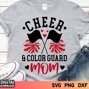Cheer Mom SVG PNG: Glitter Red Cheerleader, Band Mom, Game Day (digital ...