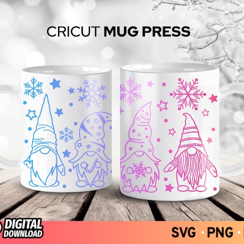Cricut Mug Press SVG Christmas Christmas Gnome Svg Mug Wrap - Etsy