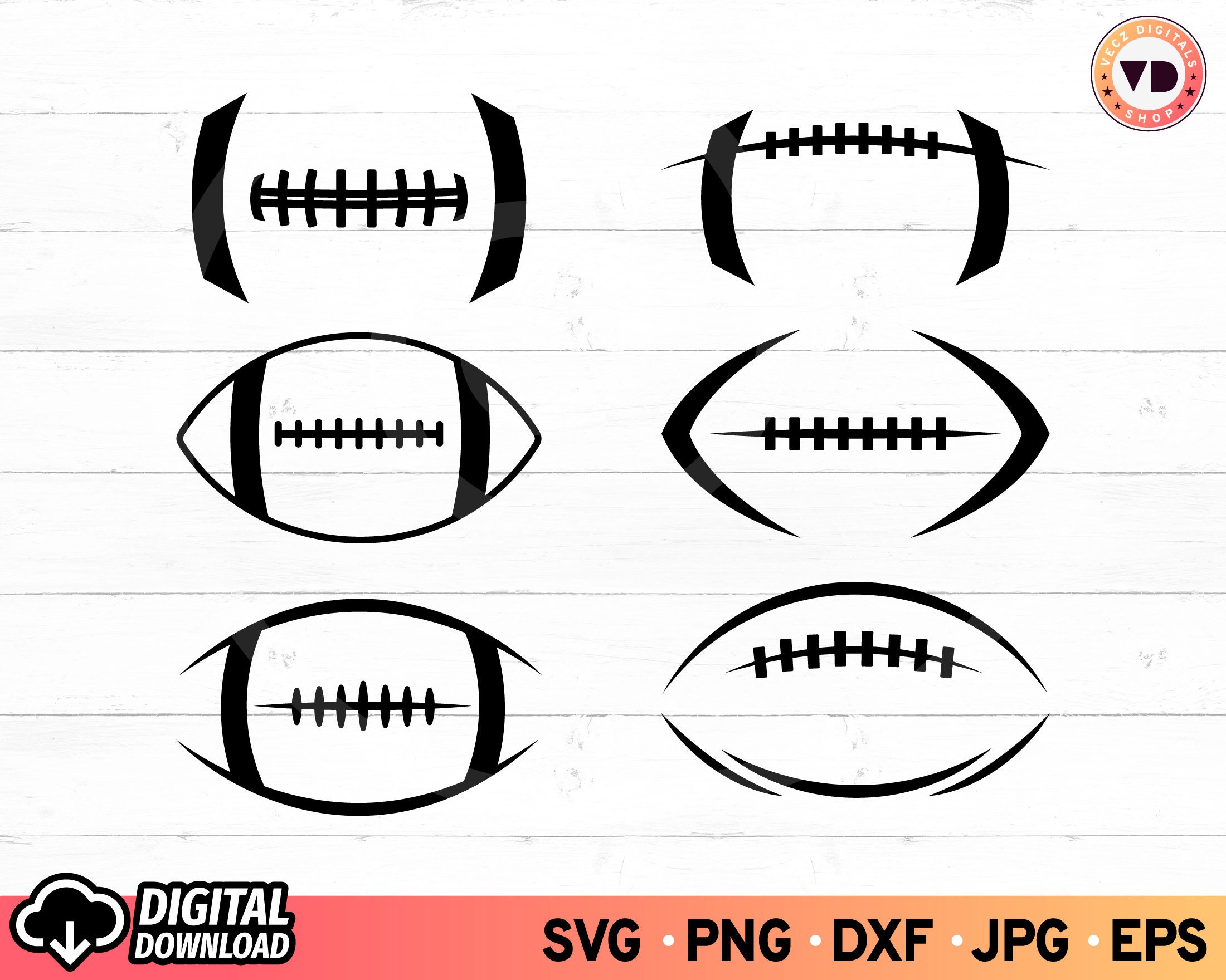 Football Laces SVG File Bundle Football Outline SVG Football - Etsy Canada