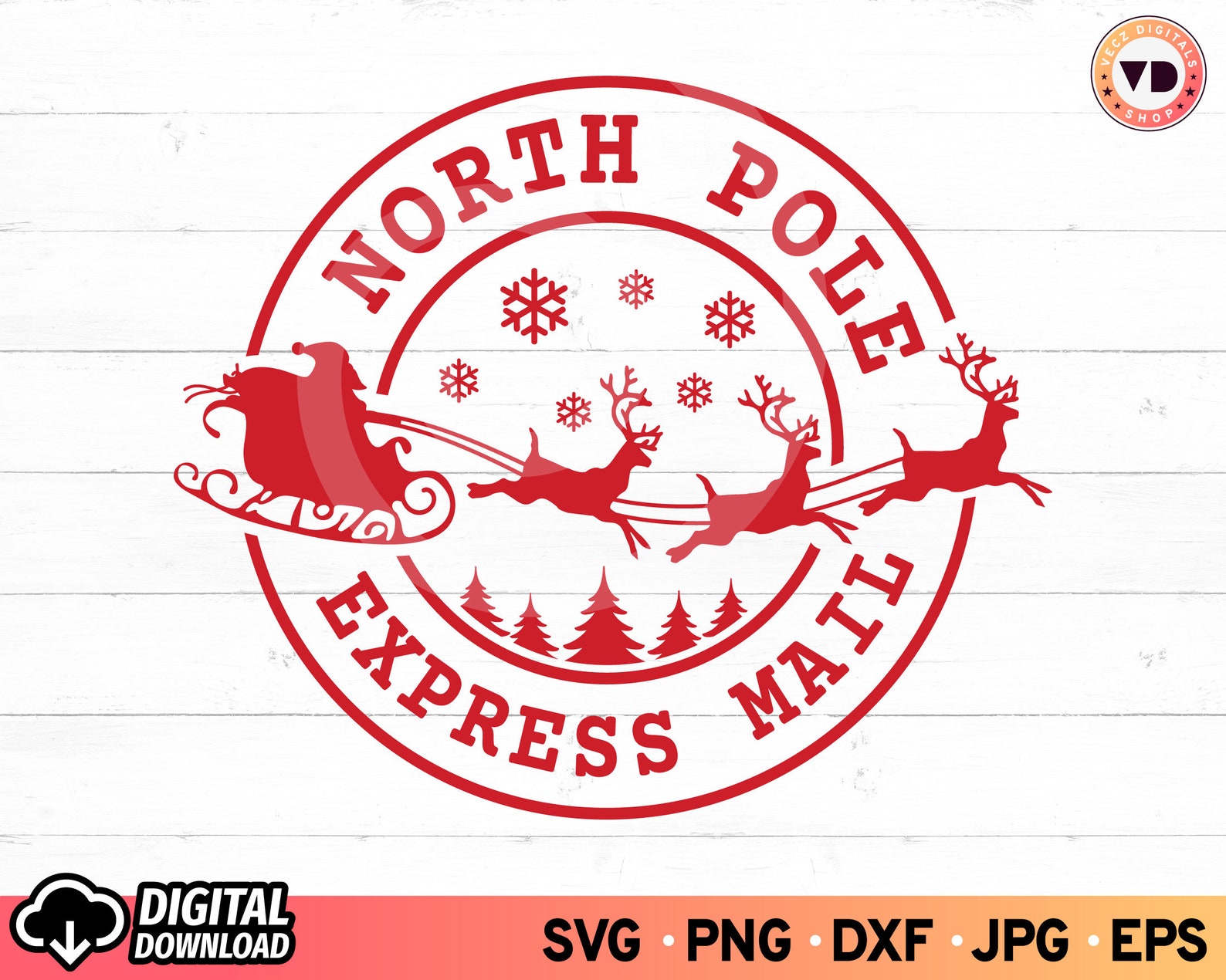 North Pole Express Mail Delivery Svg North Pole Postmark Etsy