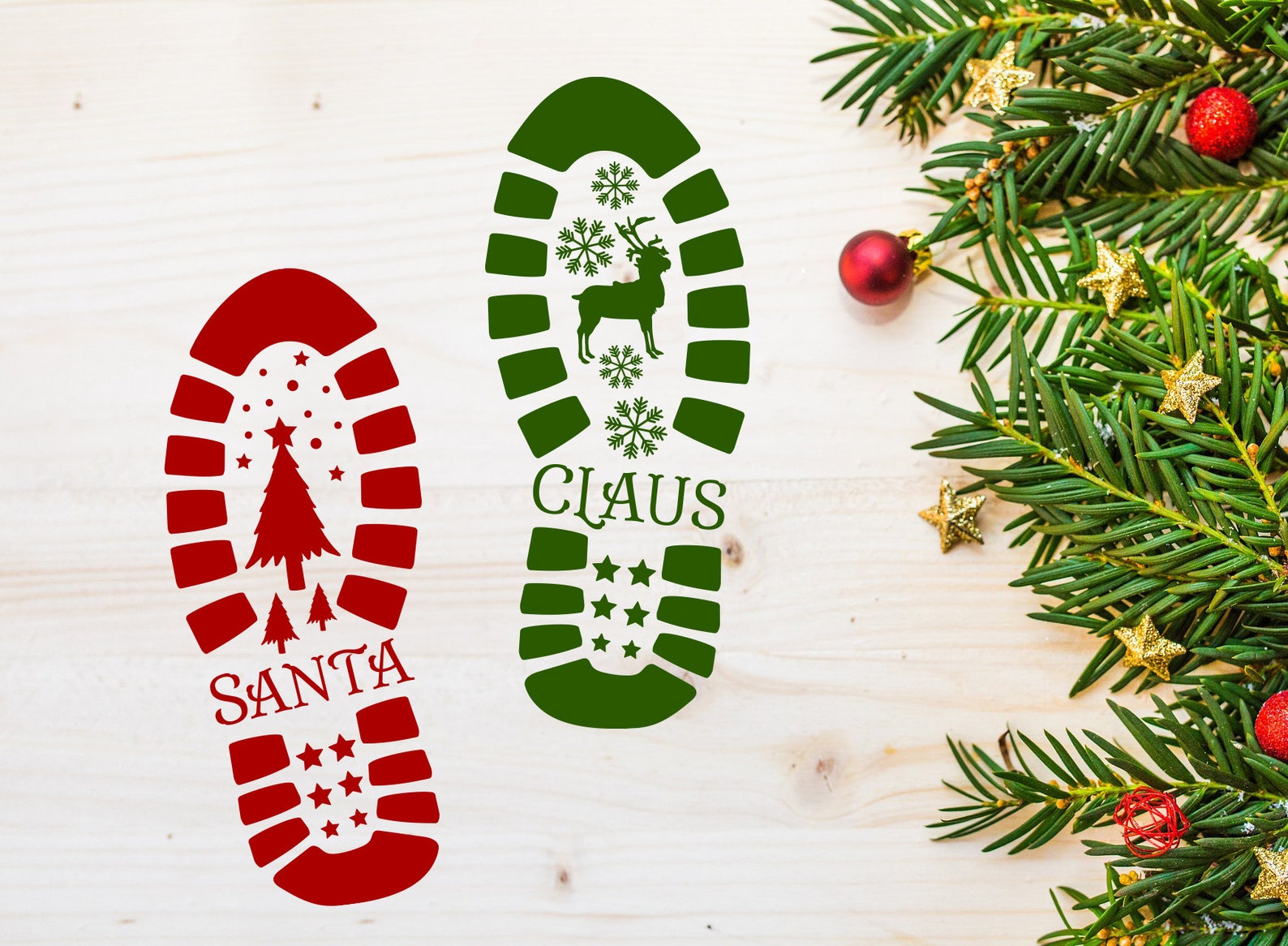 Santa Footprint SVG Santa Boot Print Svg Santa Footsteps - Etsy