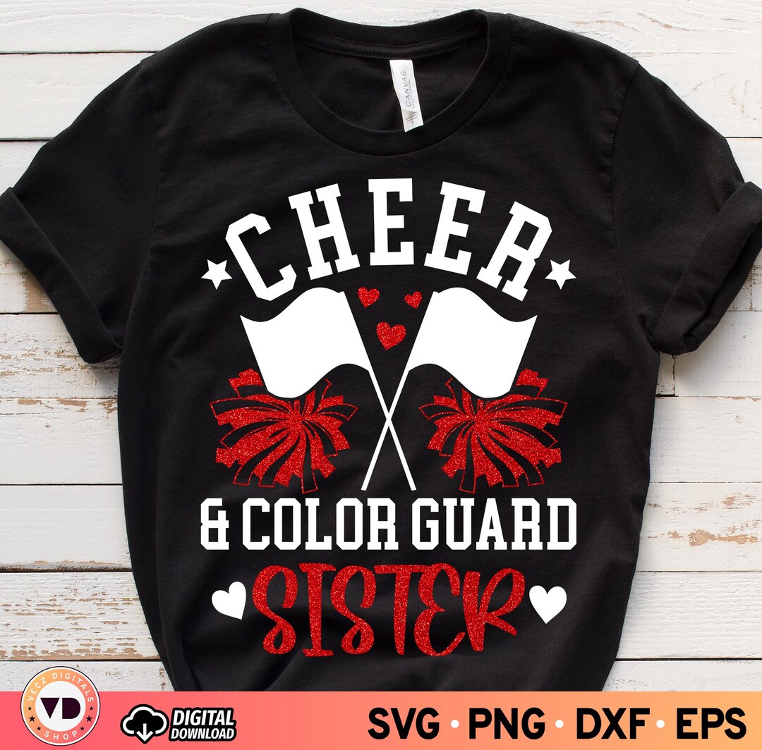 Cheer and Color Guard Sister SVG PNG, Cheer Band Sister Svg, Glitter ...