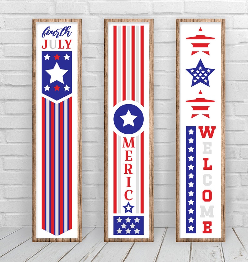 America Patriotic Porch Sign SVG Bundle Fourth of July Svg - Etsy Canada