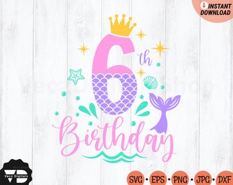 Mermaid 6th Birthday | Etsy