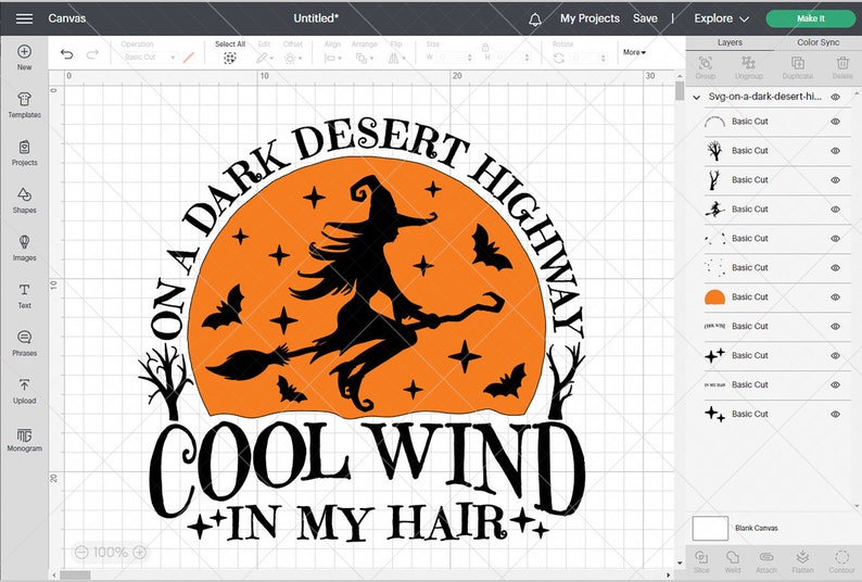 On a Dark Desert Highway Cool Wind in My Hair SVG Witch Svg - Etsy