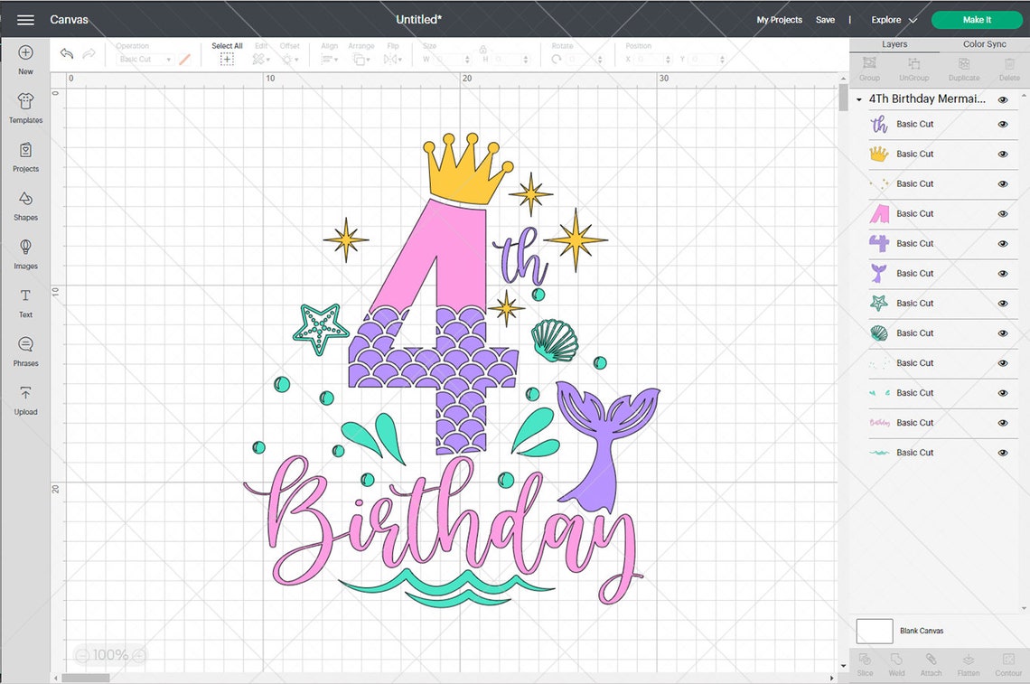 4th Birthday Mermaid SVG Mermaid Tail SVG Mermaid Birthday - Etsy