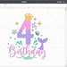 4th Birthday Mermaid SVG, Mermaid Tail SVG, Mermaid Birthday SVG ...