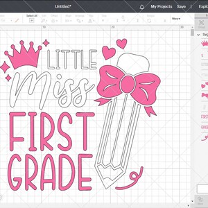 Little Miss First Grade SVG: Back to School Shirt Design (digital ...