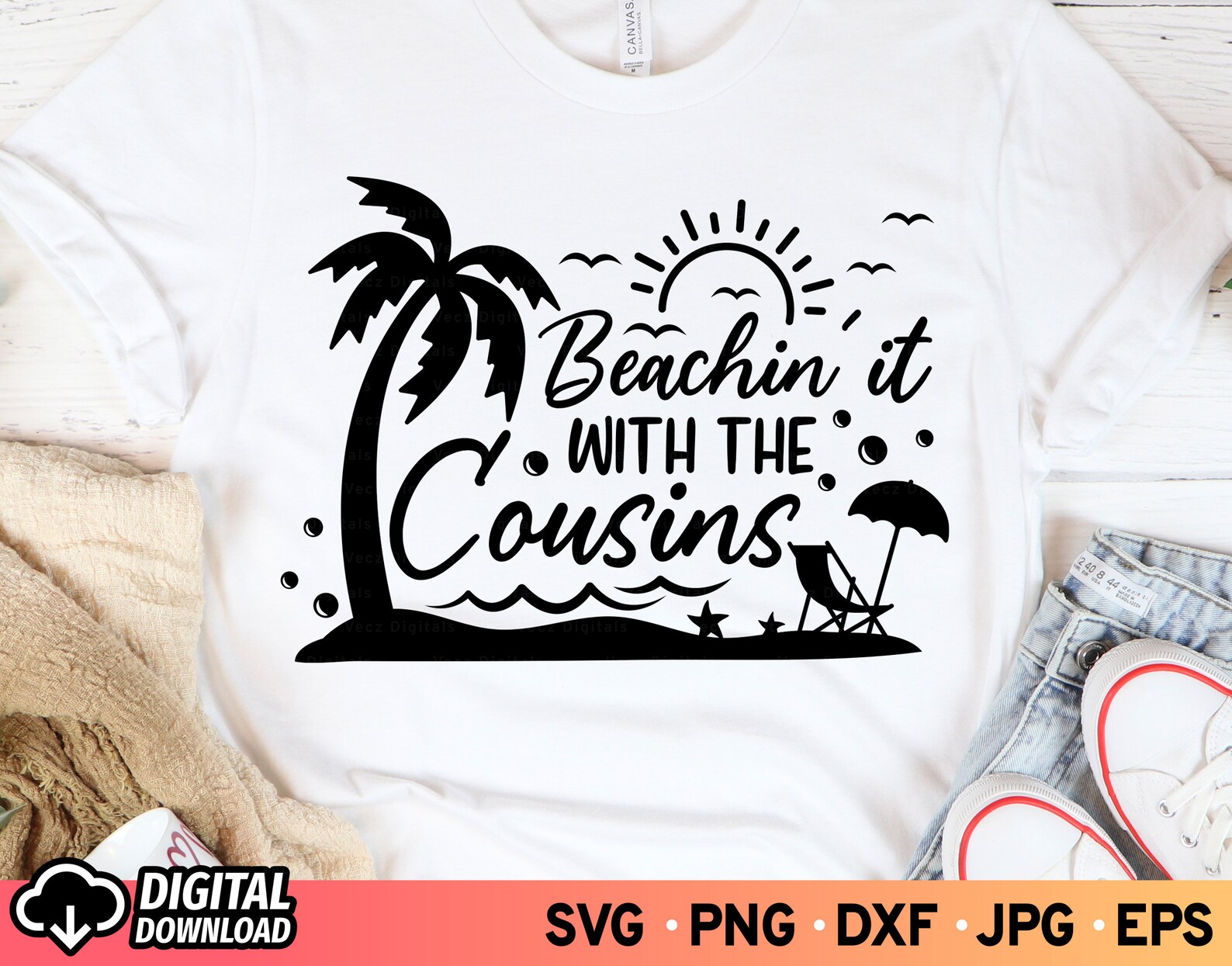 Beachin' It Eith the Cousin SVG Cousin Beach Shirts Svg - Etsy