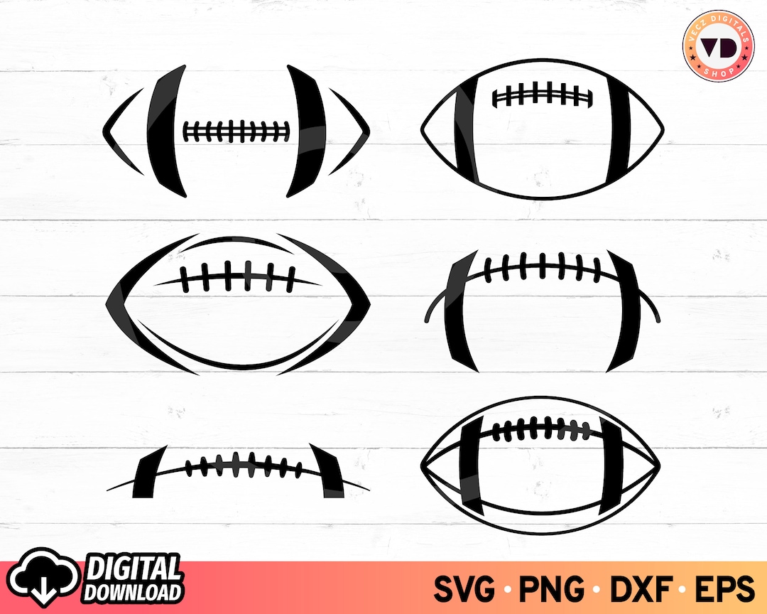 Football Laces SVG File Bundle, Football Mom Outline SVG, Football ...