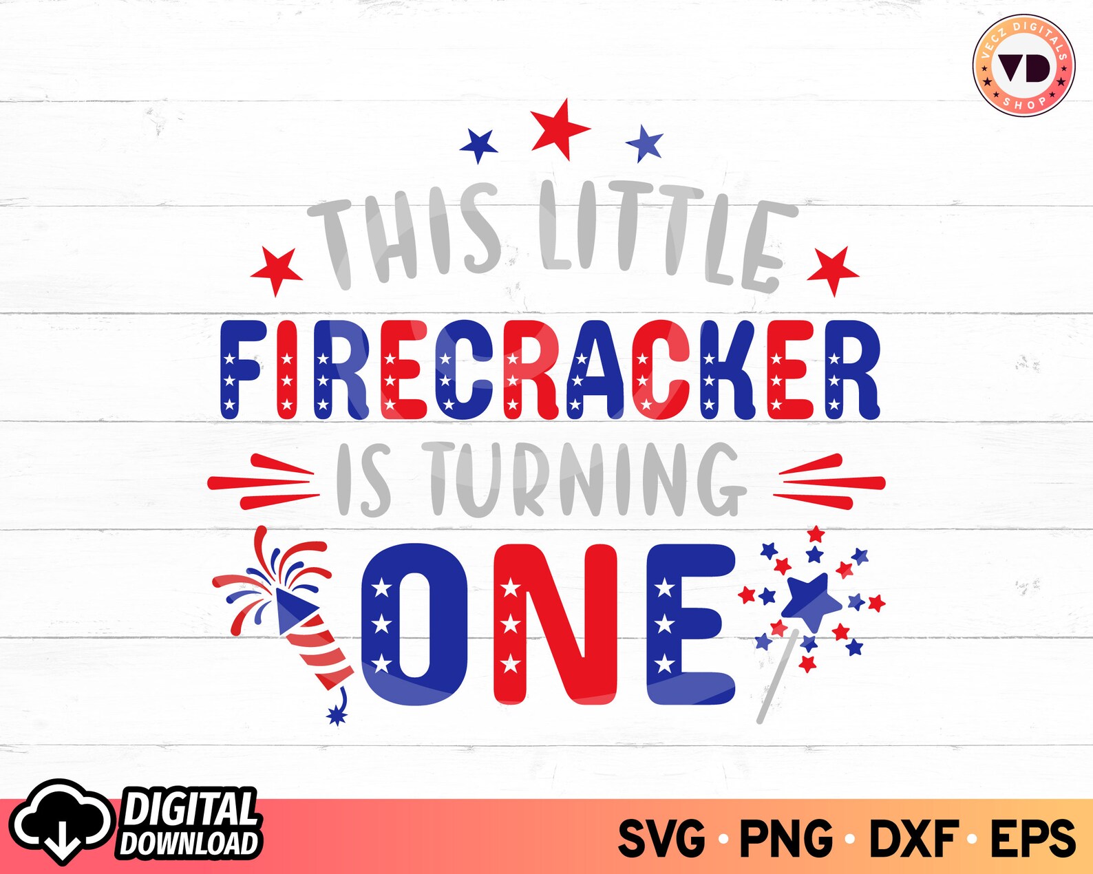 This Little Firecracker is Turning One SVG, Fourth of July Svg, Fourth ...