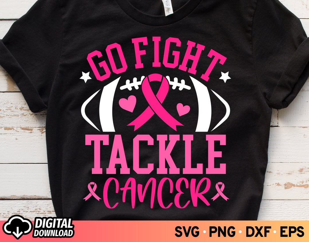 Fight Cancer Football SVG: Pink Ribbon Breast Cancer Awareness Warrior ...