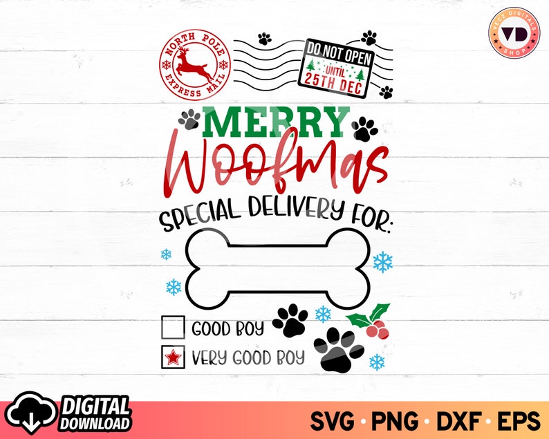 Merry Woofmas SVG: Custom Dog Name Santa Sack (digital Download) PNG ...