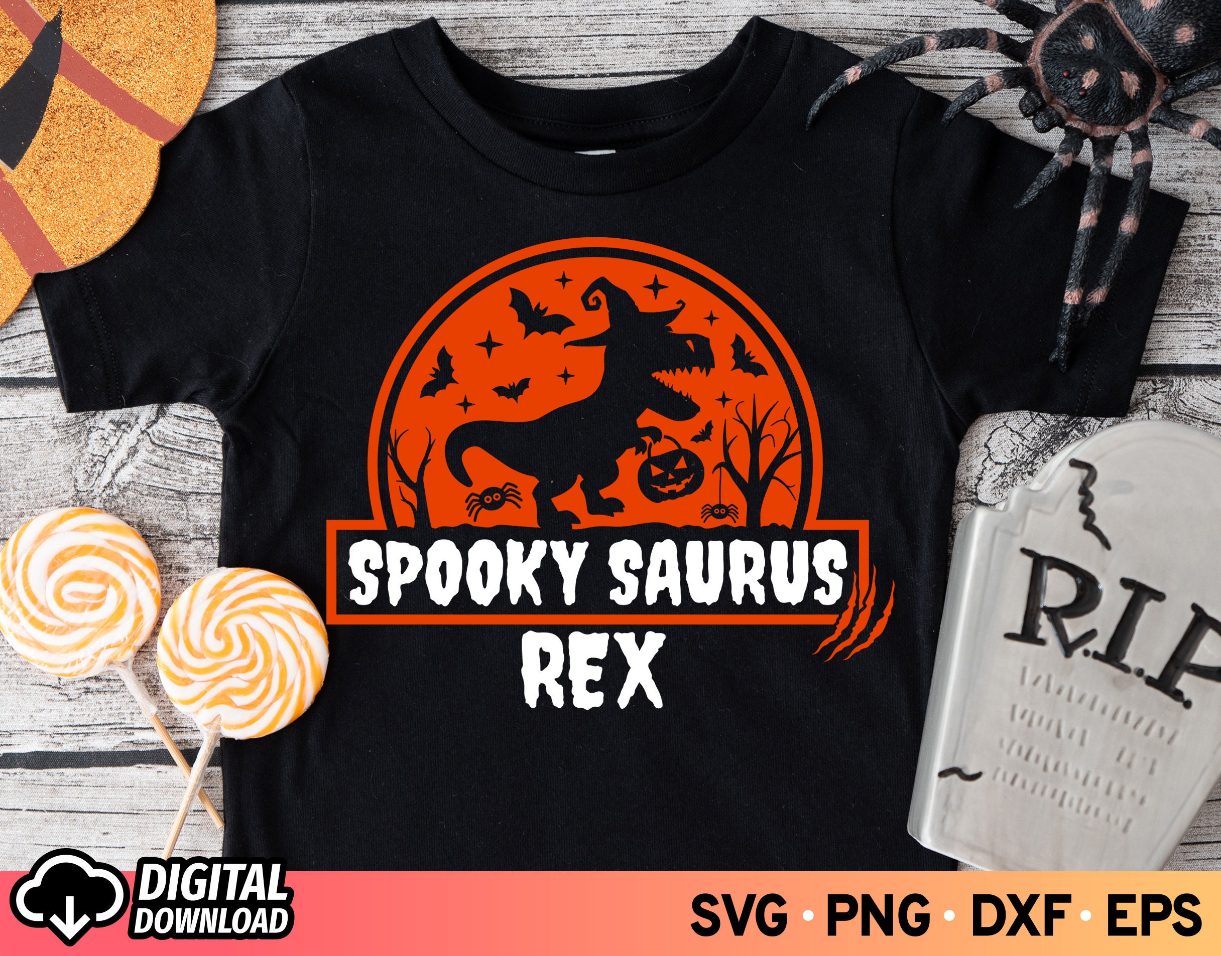 Spooky Saurus Rex SVG Kids Halloween Shirt Svg Halloween - Etsy