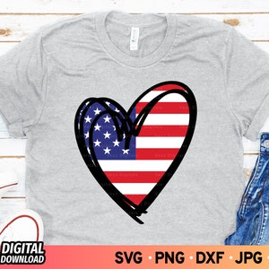 Heart Flag SVG, Fourth of July SVG, Patriotic SVG, Heart Usa Flag Svg ...