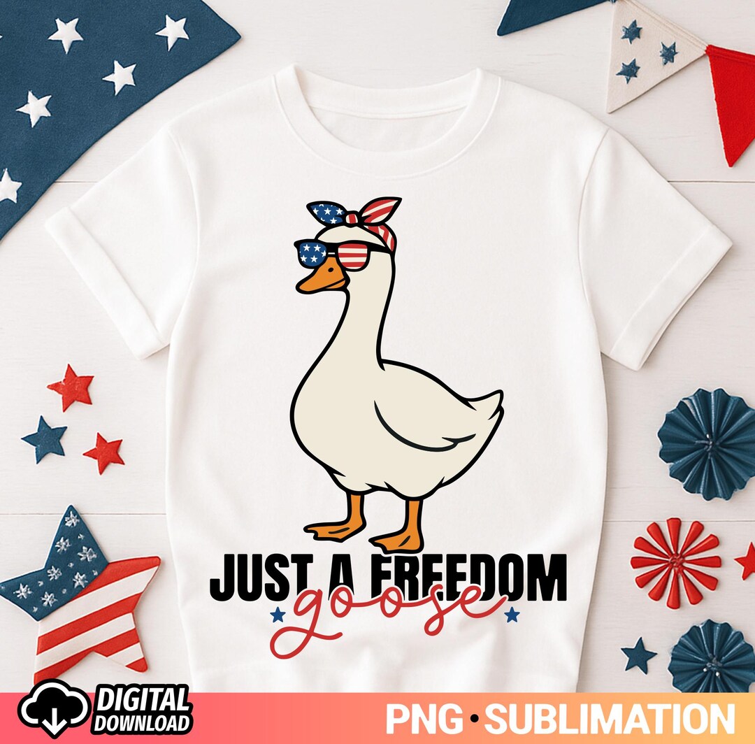 Just a Freedom Goose PNG, Patriotic Goose 4th of July Sublimation ...