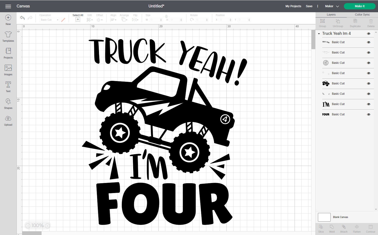 Truck Yeah I'm 4 Birthday SVG 4th Birthday Boy Truck - Etsy