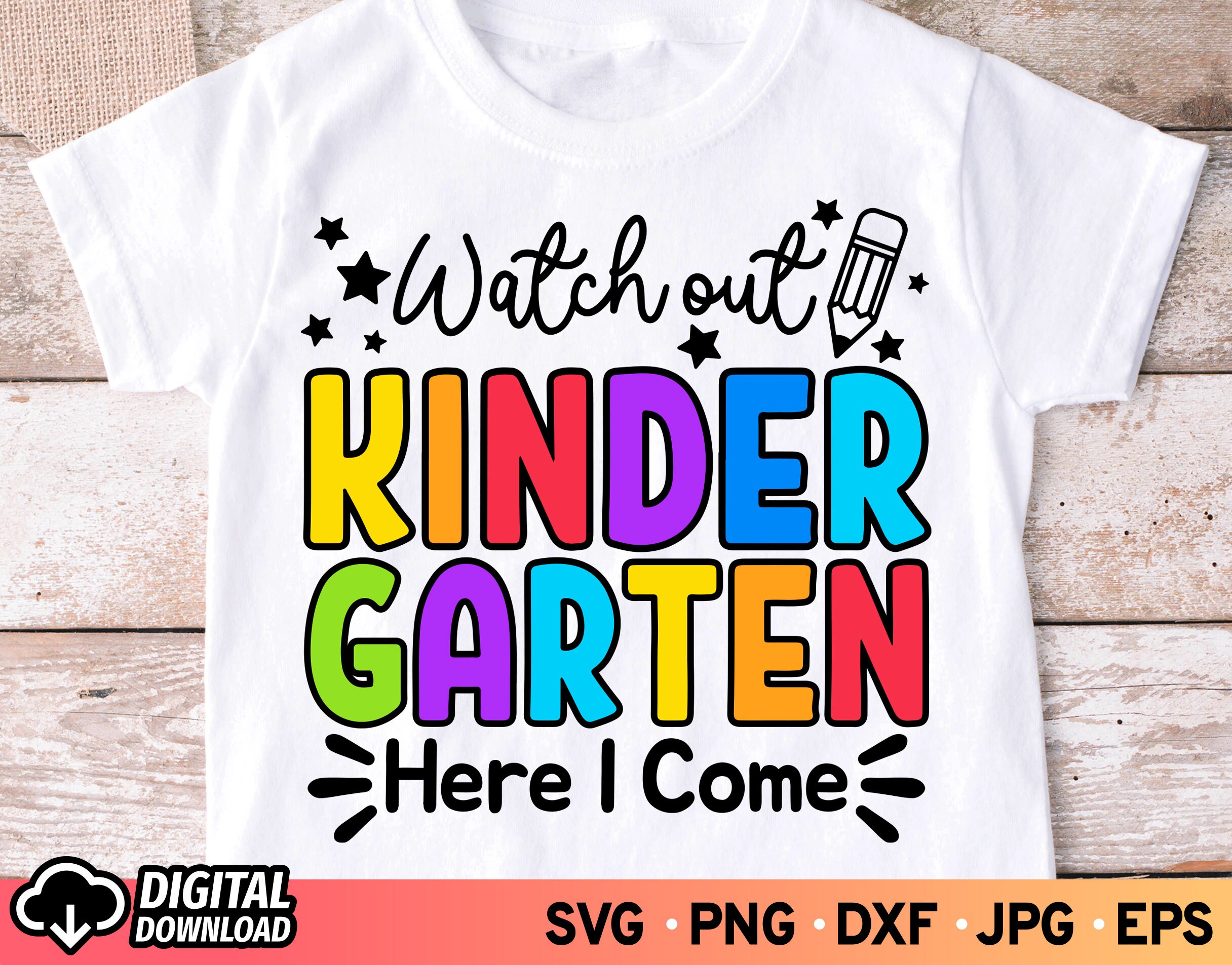 Watch Out Kindergarten Here I Come SVG Kindergarten Squad - Etsy