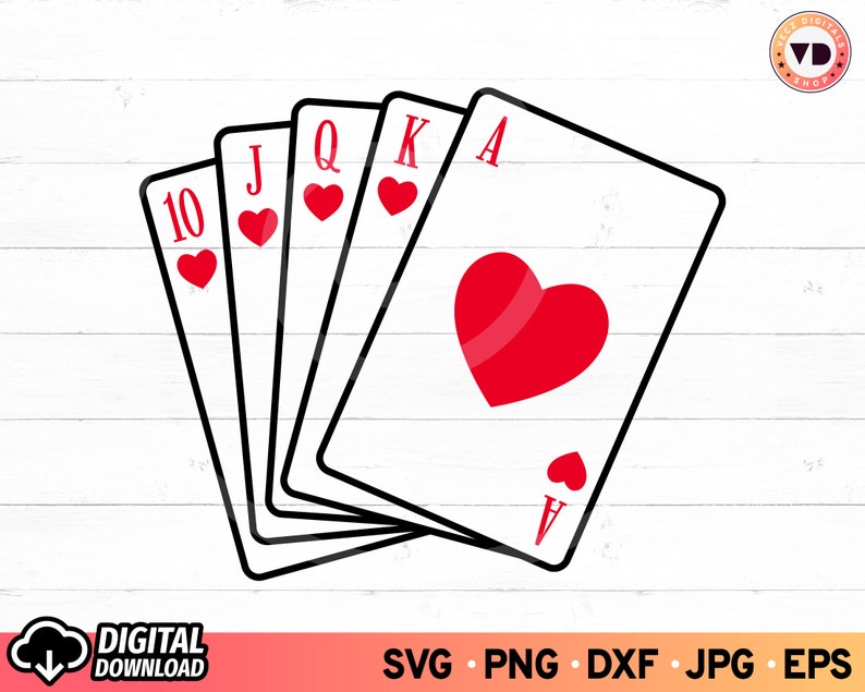 Royal Flush Spade SVG Playing Card Svg Gambling Royal Flush | Etsy