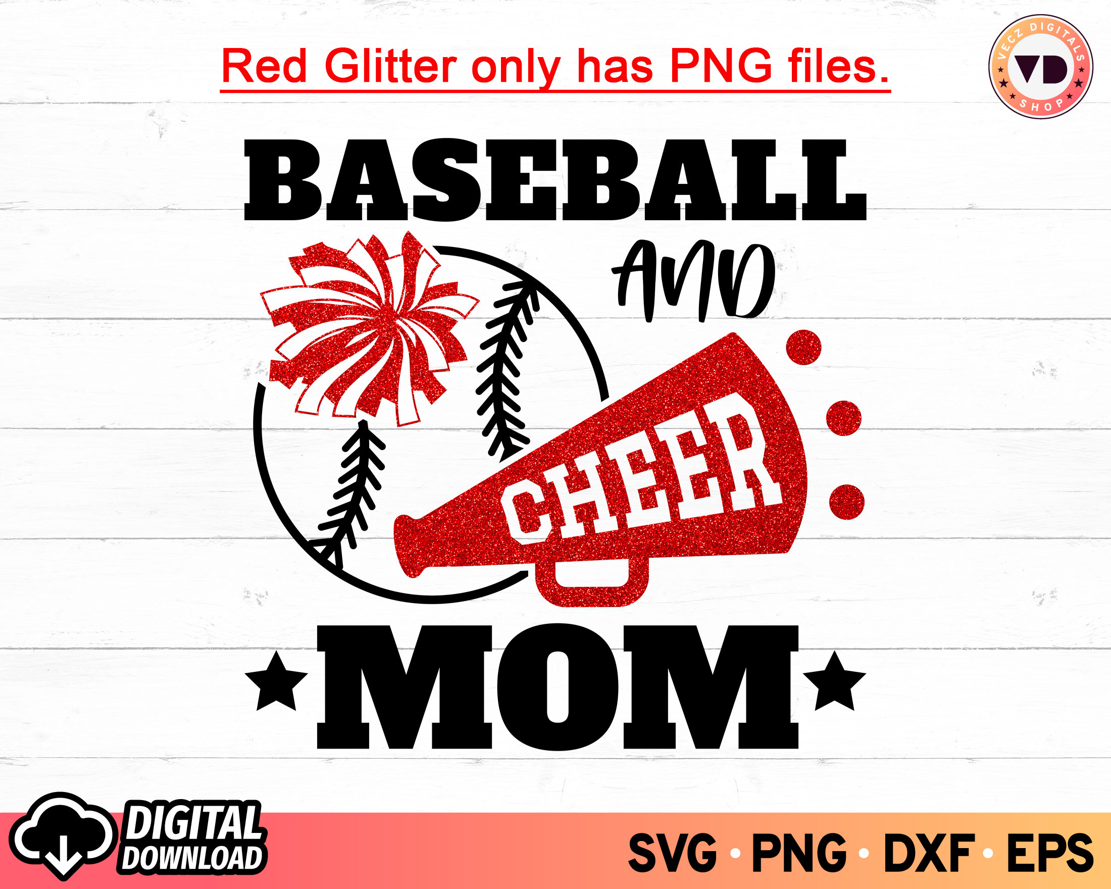 Baseball and Cheer Mom SVG Baseball Mom Svg Cheer Megaphone - Etsy