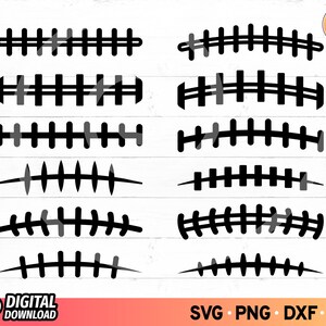 Football Laces SVG File Bundle, Football Outline SVG, Football Stitches ...