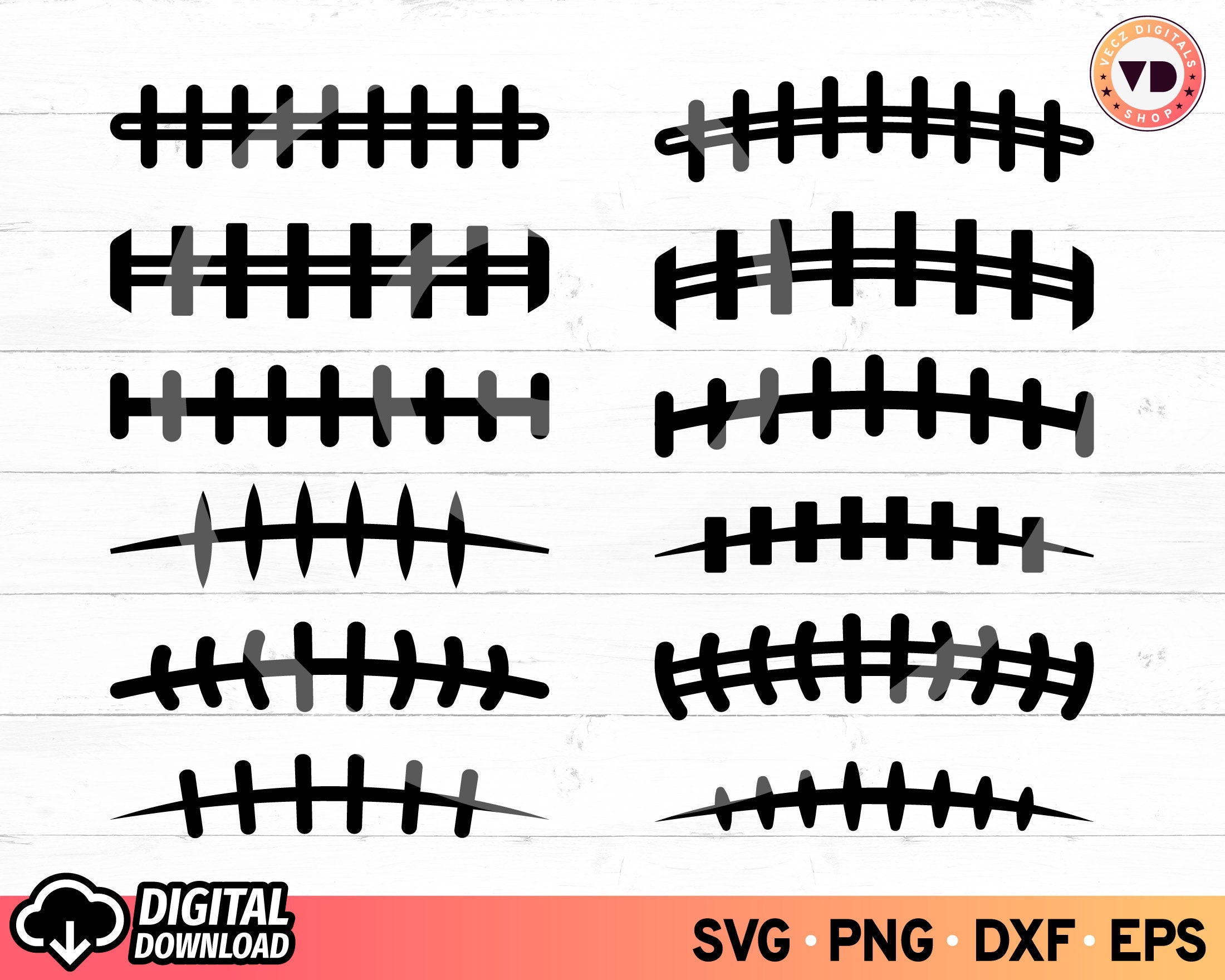 Football Laces SVG File Bundle Football Outline SVG Football - Etsy