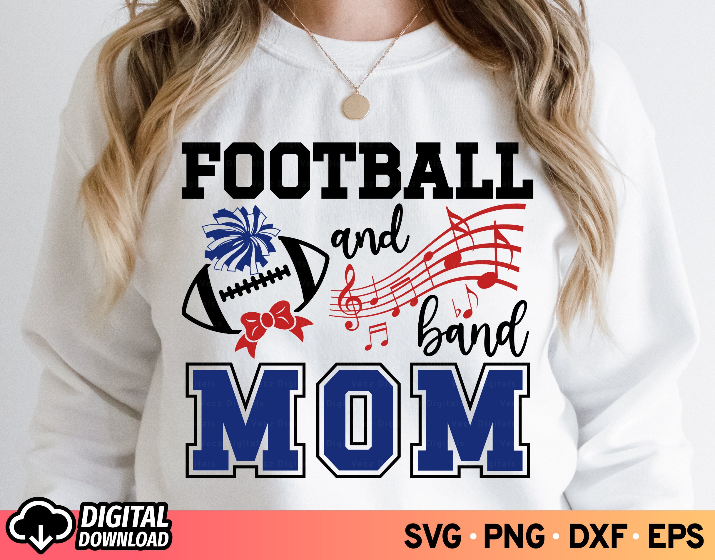 Football and Band Mom SVG: Cheer Music, Halftime Show (digital Download ...