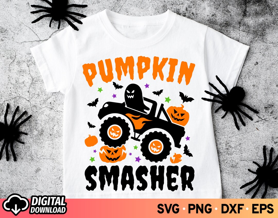 Pumpkin Smasher SVG, Pumpkin Truck Svg, Boys Halloween Shirt, Halloween ...