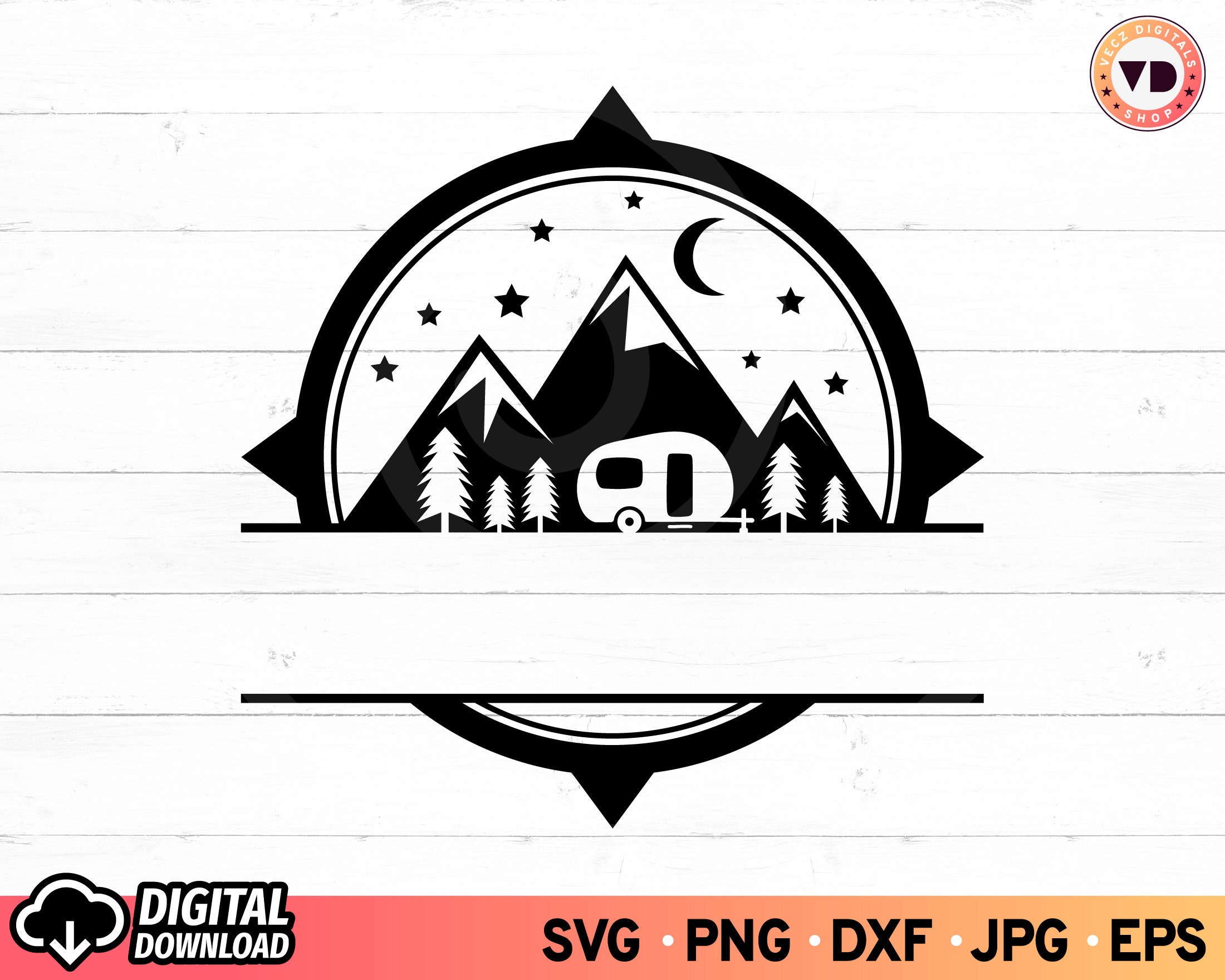 Camper Family Name Split Monogram SVG Camping Svg Camp Life - Etsy
