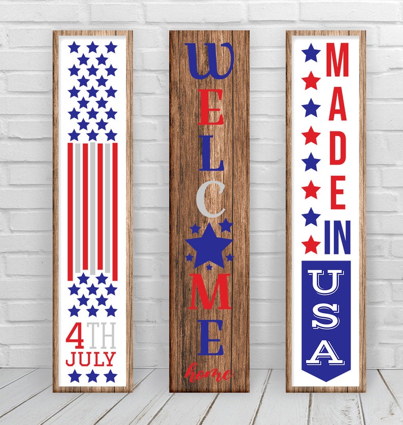 America Patriotic Porch Sign SVG Bundle Fourth of July Svg - Etsy Canada