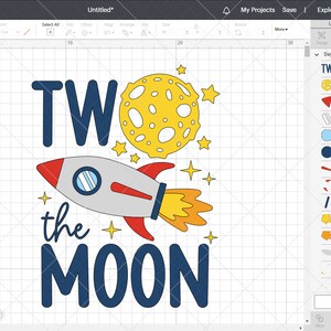 Two the Moon SVG Birthday, 2nd Birthday Boy Shirt Svg, Two Years Old ...
