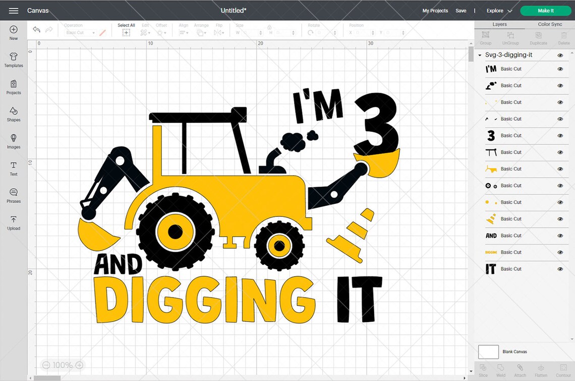 I'm 3 and Digging It SVG Birthday 3rd Birthday Boy - Etsy