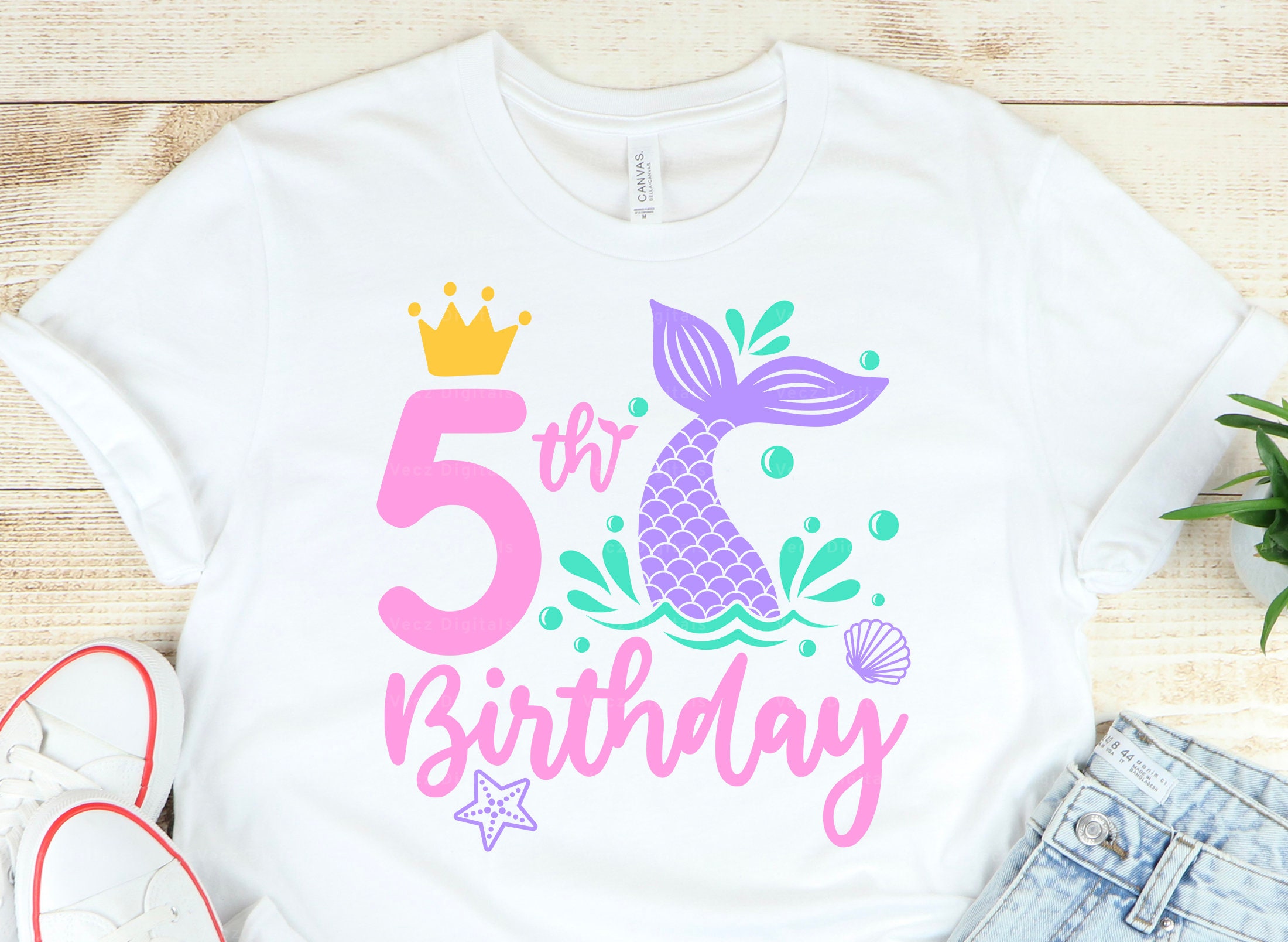 Mermaid Birthday SVG Bundle Mermaid Tail SVG Mermaid | Etsy