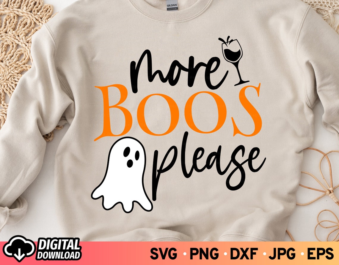More Boos Please SVG Boo Svg Adult Halloween Svg Wine Glass - Etsy