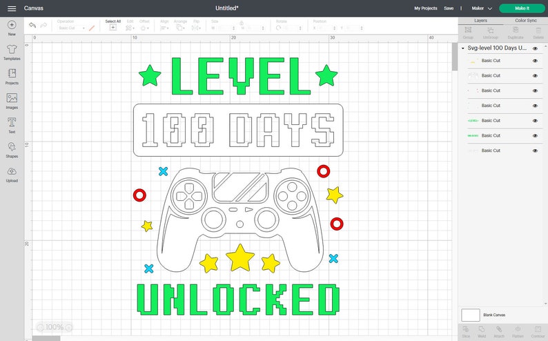 Level 100 Days of School Unlocked SVG School Game Controller - Etsy