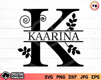 Letter K Split Svg | Etsy