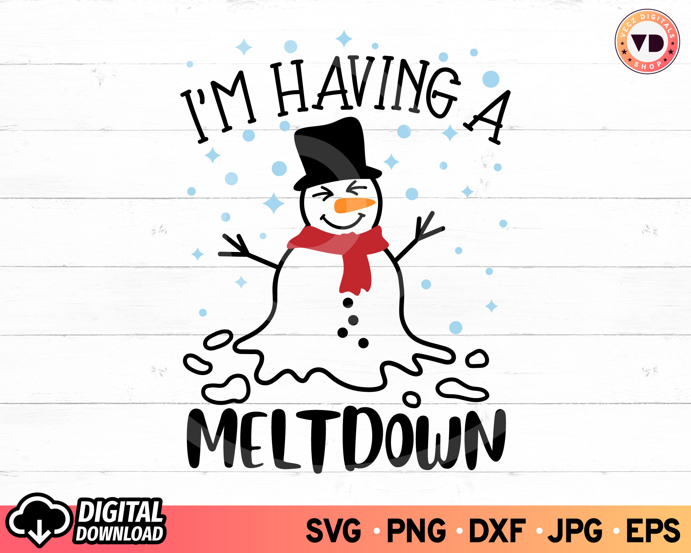 I'm Having a Meltdown Snowman SVG Snowman Svg Melting | Etsy