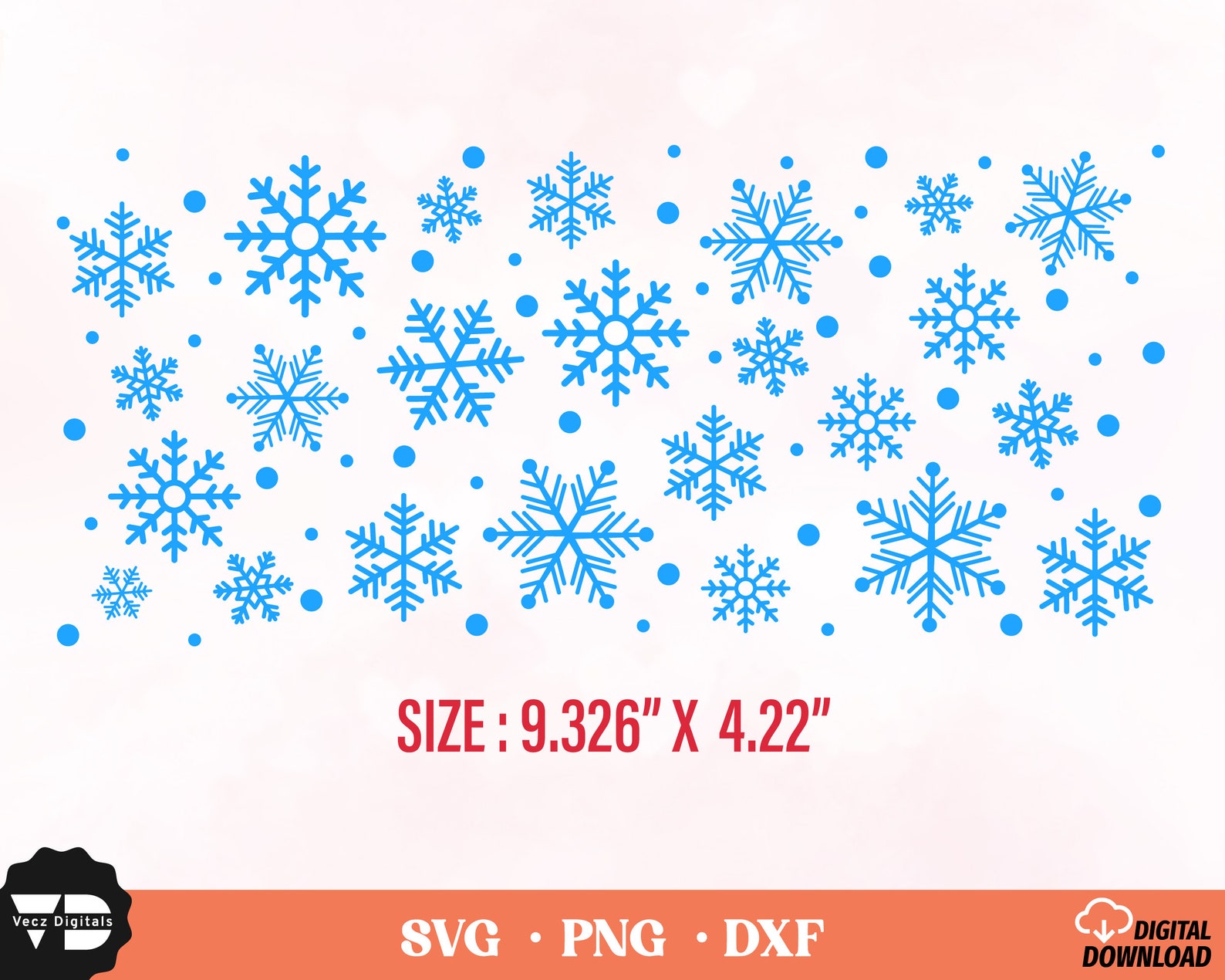 Snowflakes Can Glass Wrap SVG Glass Can Full Wrap Svg Libbey - Etsy