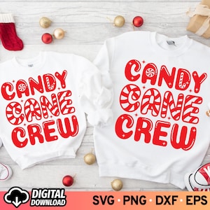 Candy Cane Crew SVG PNG, Christmas Family Shirts Svg, Candy Cane Svg ...