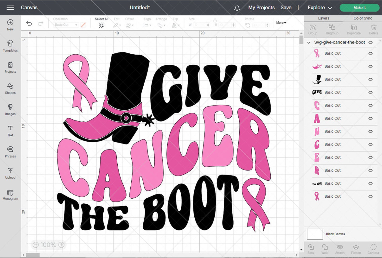 Give Cancer the Boot SVG Fight Cancer Pink Ribbon SVG Breast - Etsy