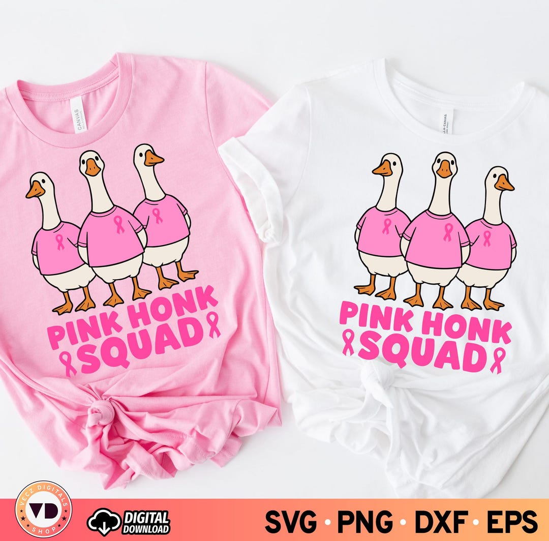 Pink Honk Squad SVG PNG: Funny Breast Cancer Awareness Goose Design ...