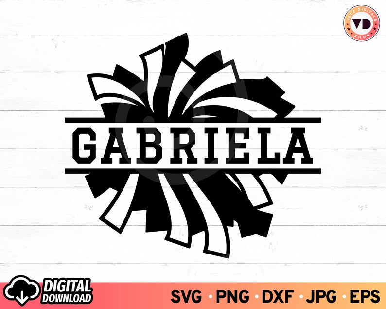 Pom Pom Split Monogram SVG Pom Pom Cheer Svg Cheerleader - Etsy