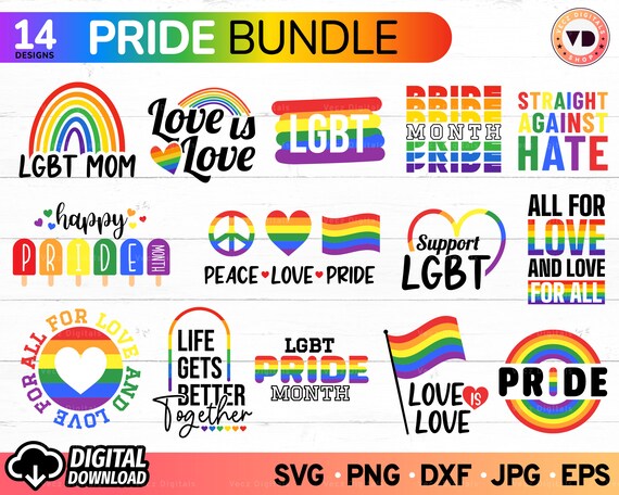 Pride Bundle Svg Happy Pride Month Svg Gay Pride Svg Love - Etsy