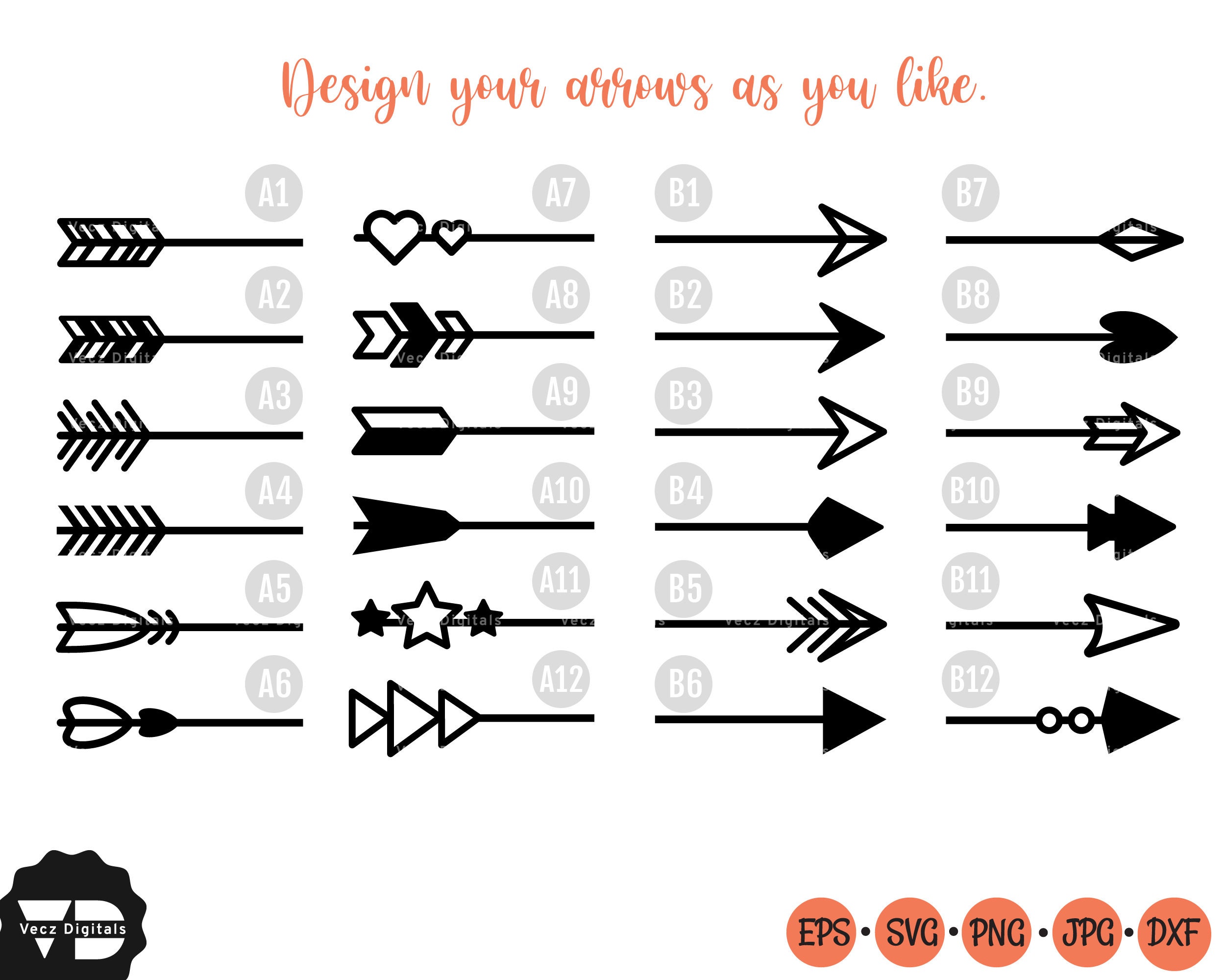 Split Arrows SVG Bundle Arrow Clipart Heart Arrow Svg Arrow - Etsy UK