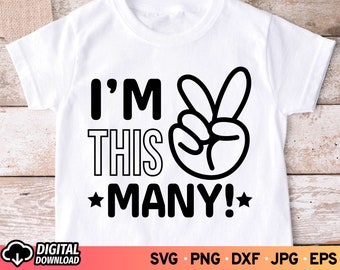 I Am This Many Svg - Etsy
