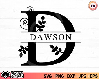 Split Letter D Svg | Etsy